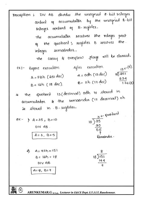 microcontrollers 8051 notes written by arun kumar g associate