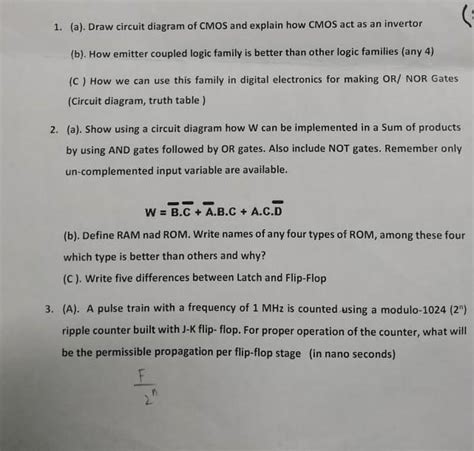 solved 1 a draw circuit diagram of cmos and explain how