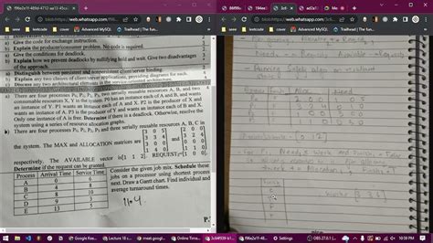Os Example Problems Of Rag Deadlock Bankers Algo Semaphore Coding