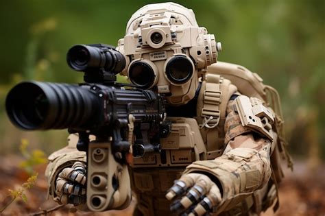 Premium Photo Robot Soldier In Combat Training Exercises