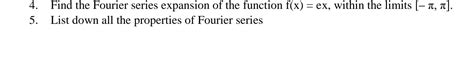 Solved 1 ﻿find The Fourier Series Expansion Of The Function