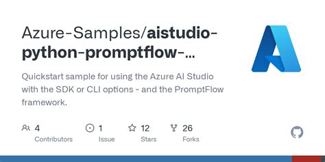 GitHub Azure Samples Aistudio Python Promptflow Sample Quickstart