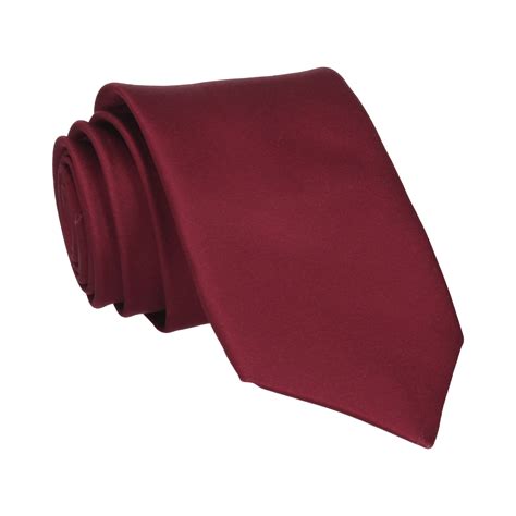 Burgundy Red Wine Plain Solid Satin Tie