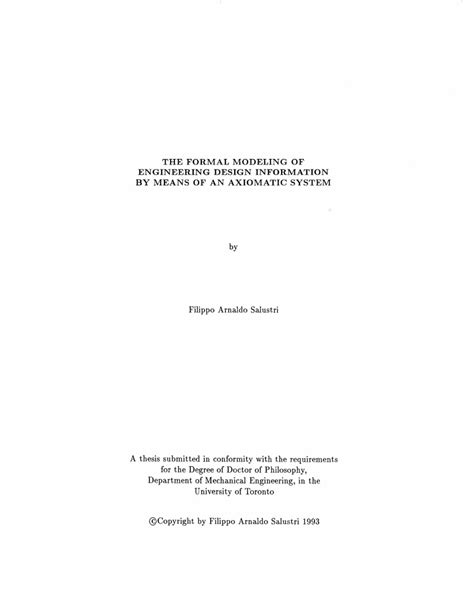 Pdf The Formal Modeling Of Engineering Design Information By Means Of