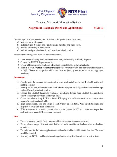 assignment pdf relational database computer data