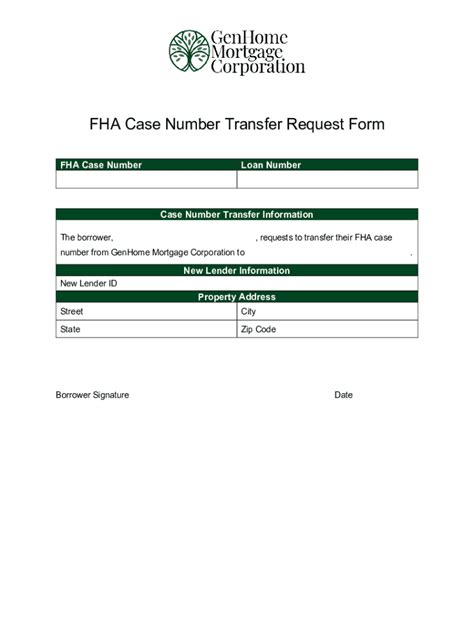 Fillable Online Fill Free Fillable FHA Case Number Request Form WestGen Fax Email Print