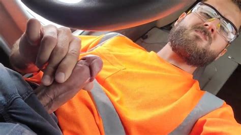 Tradies Quick Cumshot In Work Van