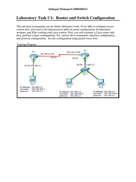 Lab Task C1 Report M00648321 Pdf Routing Computer Network