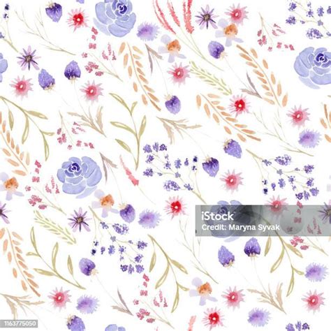 고해상도 5000x5000 Px와 흰색 배경에 파란색 장미 클로버 잎과 꽃 수채화 원활한 패턴 꽃 식물에 대한 스톡 벡터 아트 및 기타 이미지 Istock