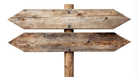 Rustic Wooden Directional Signpost With Two Blank Arrows Ideal For Rustic Designs And Wayfinding