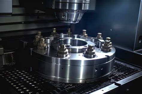 Premium Ai Image The Cnc Machining Center Is Drilling Holes Ai Technology Generated Image