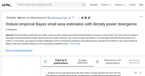 Citation Report Robust Empirical Bayes Small Area Estimation With
