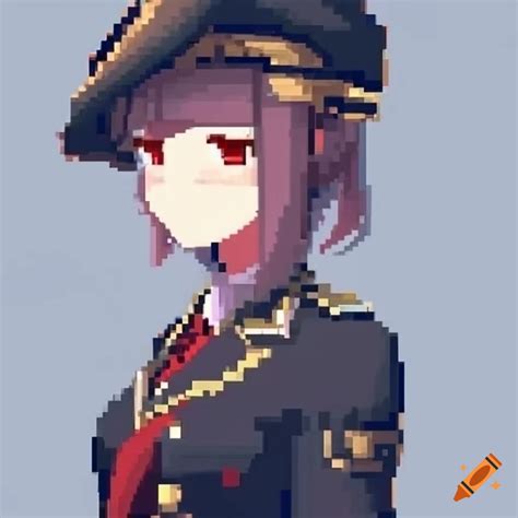 Pixel Portrait Of A Red Haired Anime Girl With A Seductive Smirk On Craiyon