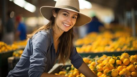 Premium Ai Image Work On The Orange Sorting Line In An Agricultural