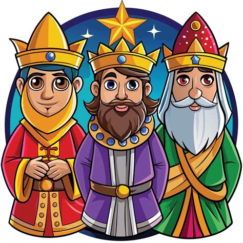 Three Wise Men Cartoon Illustration 51498713 Vector Art At Vecteezy