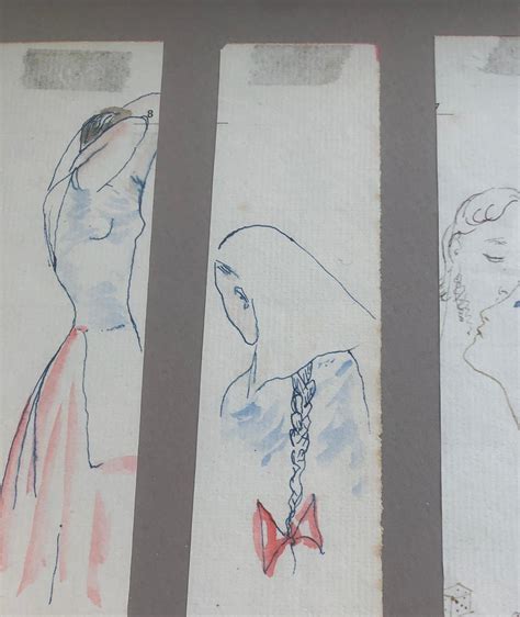 Pere Pruna Y Ocerans Four Drawings Colored Inks Nude For Sale At 1stdibs