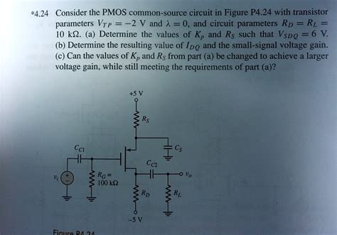 solved 4 24 consider the pmos common source circuit in figure p4 24