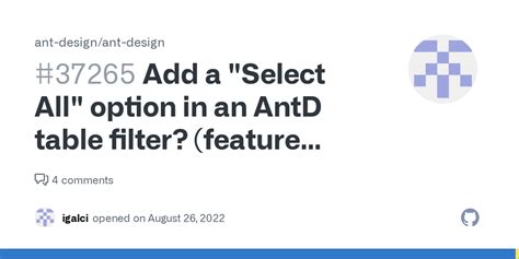 Add A Select All Option In An Antd Table Filter Feature Request