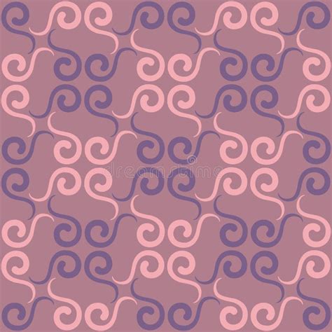 Seamless Tile Pattern In Traditional Style Simple Abstract Spiral Shapes Flat Vector Graphics