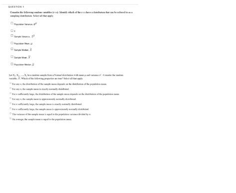 Solved QUESTION Consider The Following Random Variables Chegg