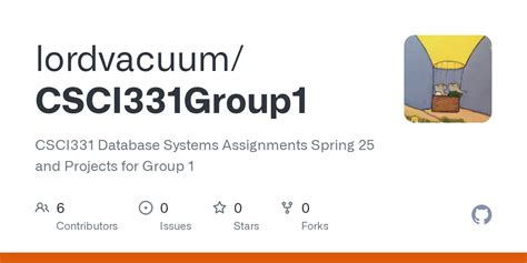 github lordvacuum csci331group1 csci331 database systems assignments