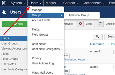 Management Rights Of Users And Access Permissions In Joomla