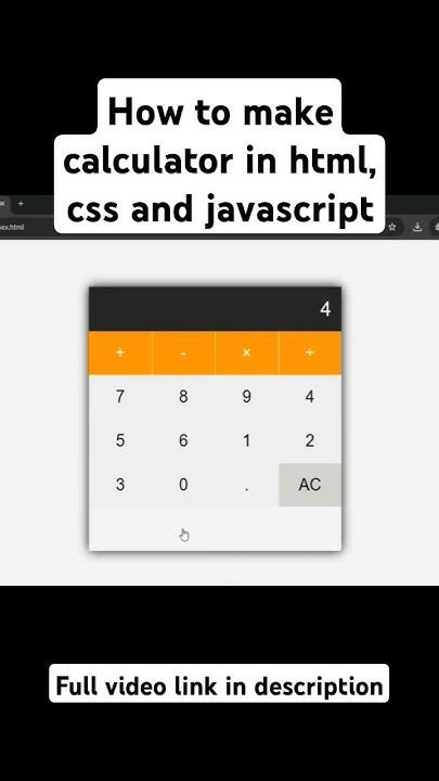 How To Make Calculator In Html Css And Javascript Html Css
