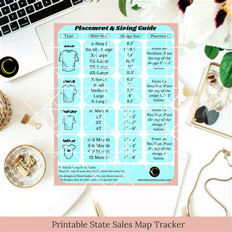 printable htv placement and sizing guide cricut decal size guide