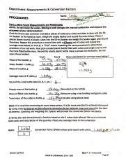 Lab Measurements And Conversion Factors Pdf Experiment Measurements Conversion Factors