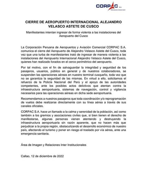 ¿qué Debo Hacer Si Cancelan Mi Vuelo Por Las Protestas En Perú Infobae