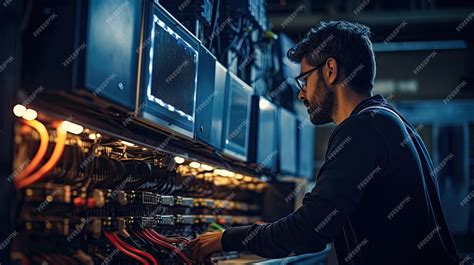 Premium Ai Image Computer Engineers Use Equipment For Systems And