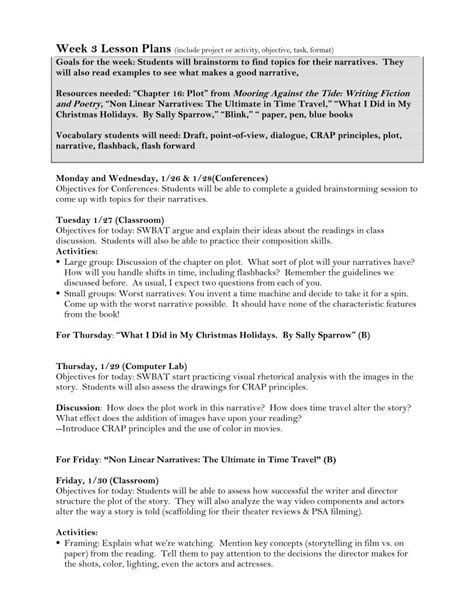 pdf sample english comp lesson plans dokumen tips