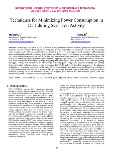 Techniques For Minimizing Power Consumption In Dft During Scan Test