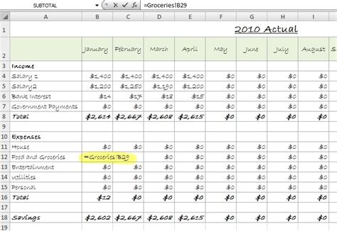 Building A Basic Budget In Excel Part
