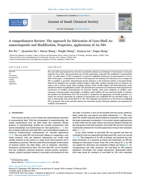 A Comprehensive Review The Approach For Fabrication Of Coreshell Au