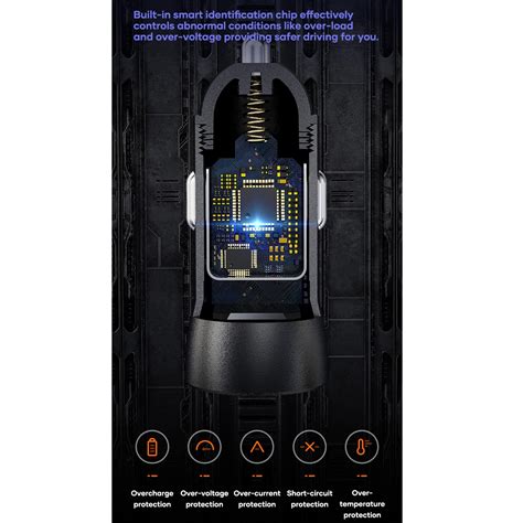 ROCK Space H PD W Type C USB C USB Fast Charging Car Charger Black Alexnld Com