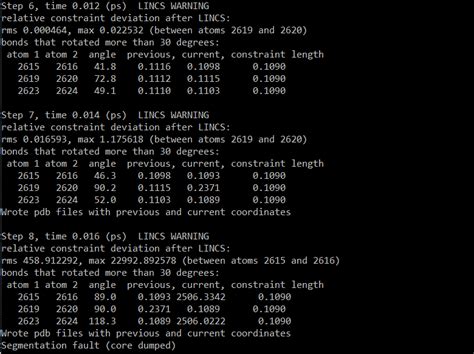 How To Avoid Lincscore Dumped Error User Discussions Gromacs Forums