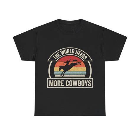 The World Needs More Cowboys Retro Sunset Emblem Vintage Western