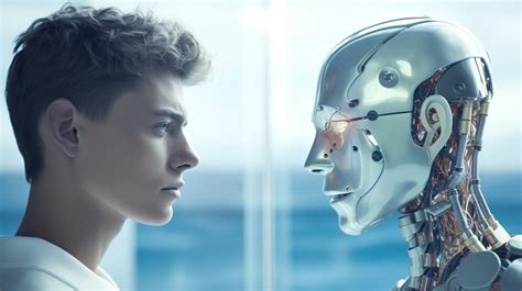 Premium AI Image | Concept of competition between humans and artificial ...