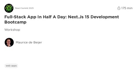 Full Stack App In Half A Day Nextjs 15 Development Bootcamp