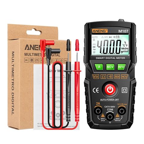 Aneng M107 Lcd 디스플레이 스마트 디지털 미니 멀티 미터 테스터 4000 Acdc 전기 자동 멀티메트로 디지털 전문 미터 카운트 세일 뱅굿 한국