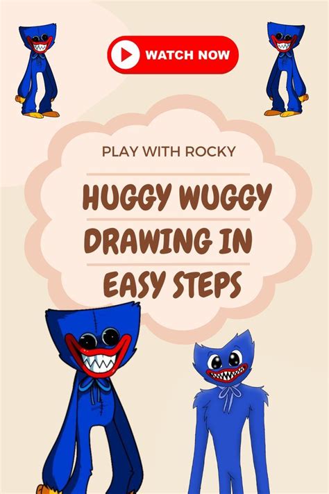 Huggy Wuggy Easy Drawing Play With Rocky Drawings Easy Drawings Easy