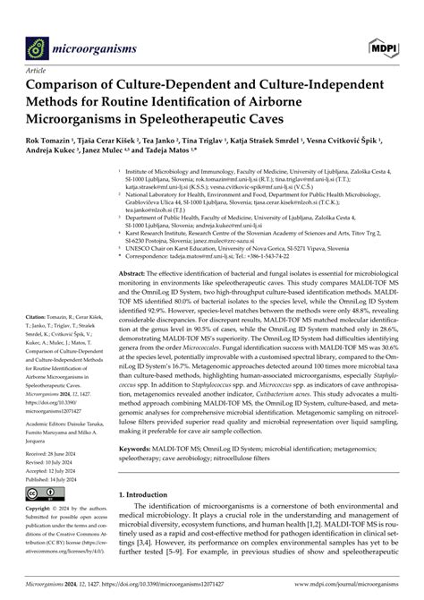 Pdf Comparison Of Culture Dependent And Culture Independent Methods For Routine Identification