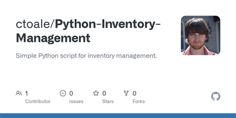 GitHub Ctoale Python Inventory Management Simple Python Script For Inventory Management