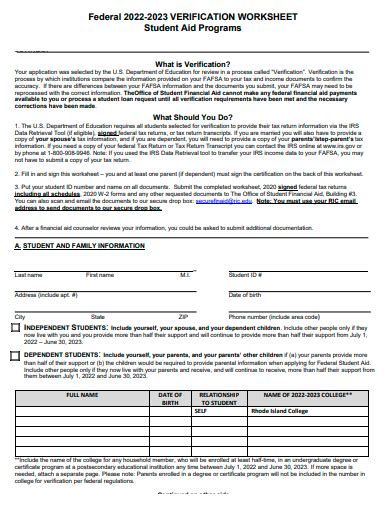 Free 16 Verification Worksheet Samples In Pdf Ms Word
