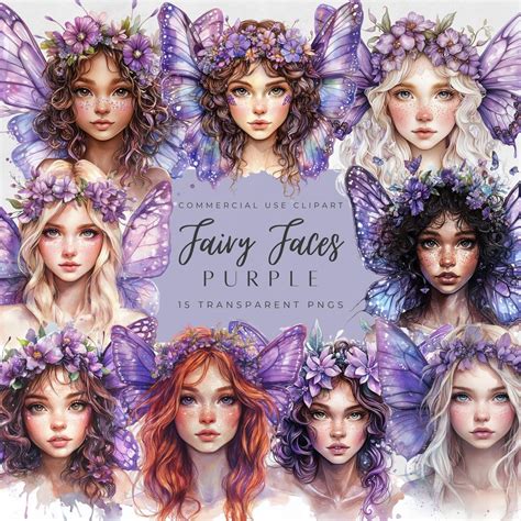 Purple Fairy Faces Clipart Fantasy Fairy Lunar Png Halloween