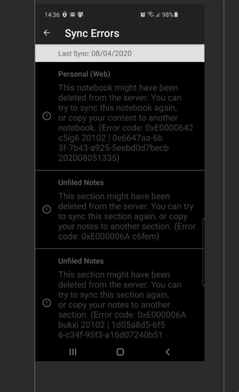 onenote android app is not syncing microsoft community hub