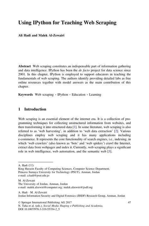 Pdf Using Ipython For Teaching Web Scraping