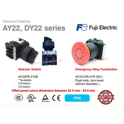 FUJI ELECTRIC Selector Switch Emergency Stop Emergency Push Button 22 25mm IP65 Shopee