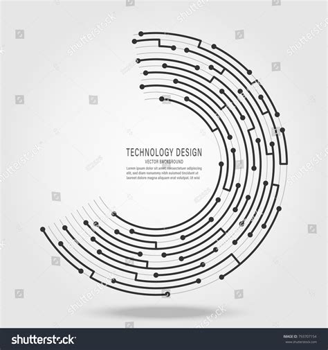 Abstract Technology Circuit Board Circle Background Stock Vector